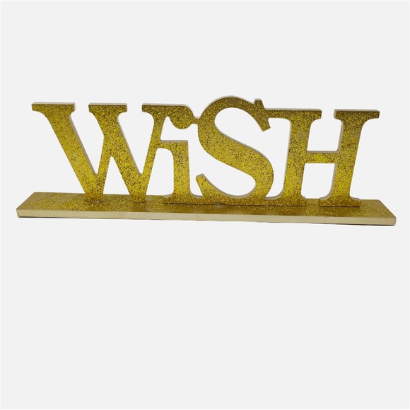 Accents | 32gold Sparkle Wish Sign Table Decor | Poshmark